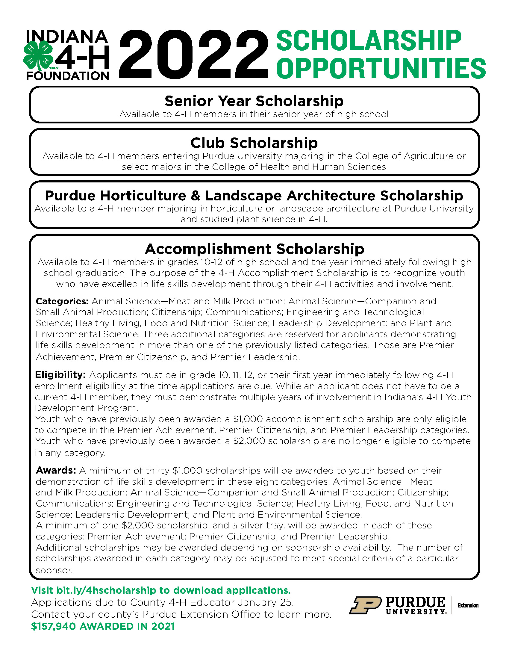 Indiana 4-H Scholarships – Porter County 4-H Hub