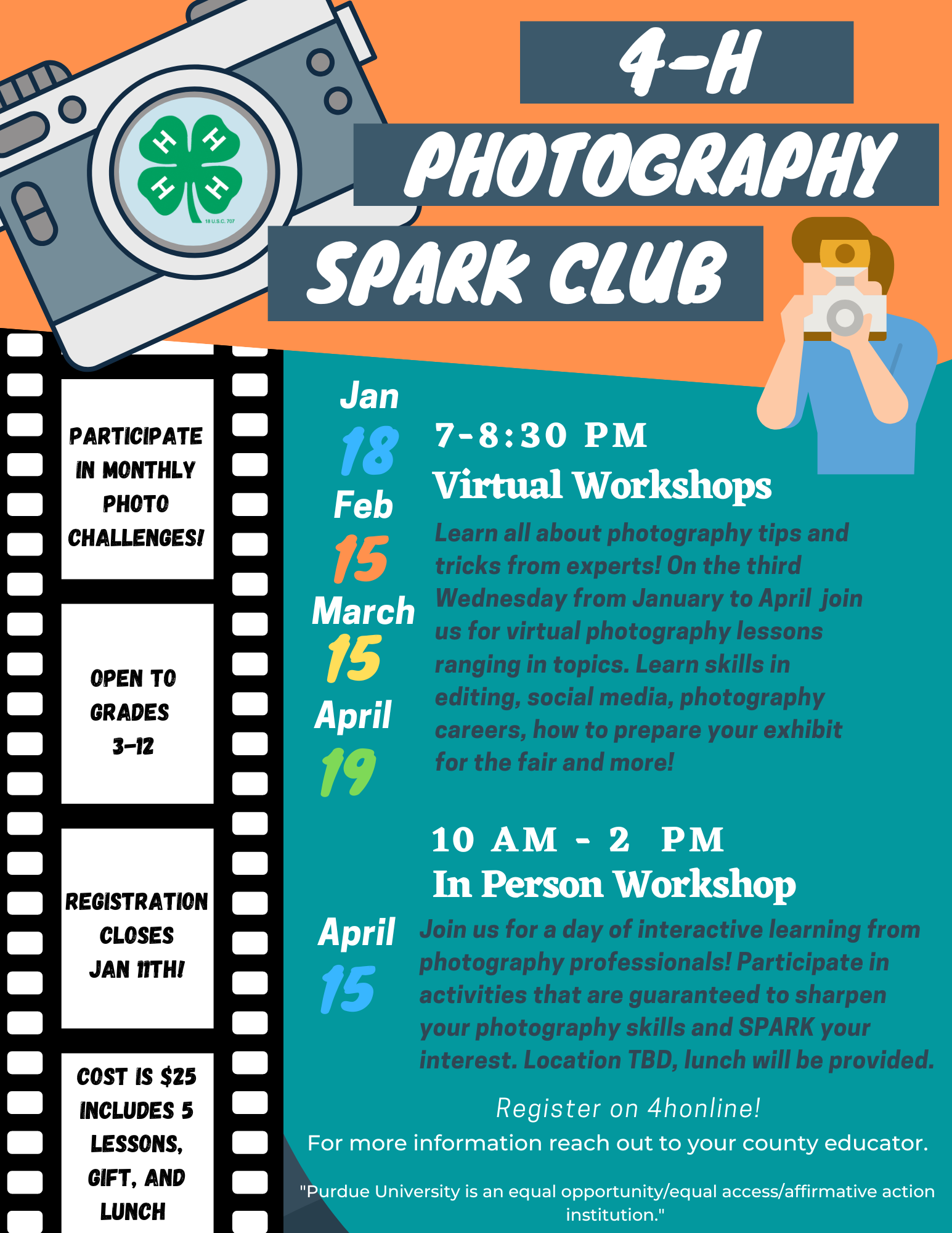 Statewide 4-H Photography Spark Club – Porter County 4-H Hub