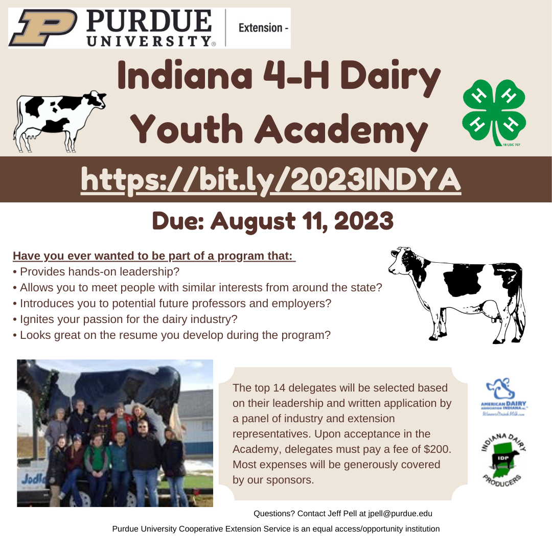 Indiana 4-H Dairy Youth Academy – Porter County 4-H Hub