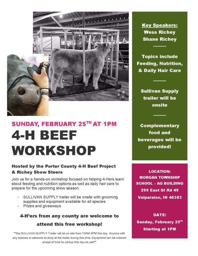 4-H Beef Workshop – Porter County 4-H Hub